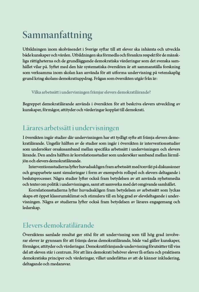 Att lära demokrati | Skolforskningsinstitutet